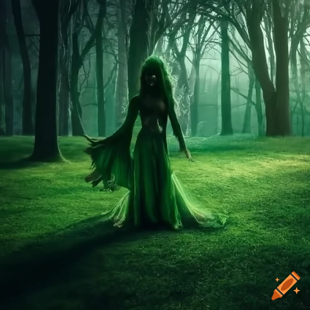 Deep green lawn covered with fairies including a medieval gate on Craiyon