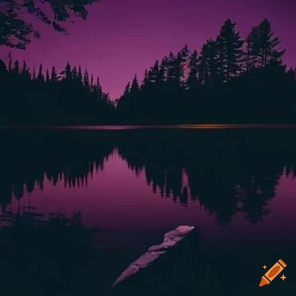 Midnight lake on Craiyon