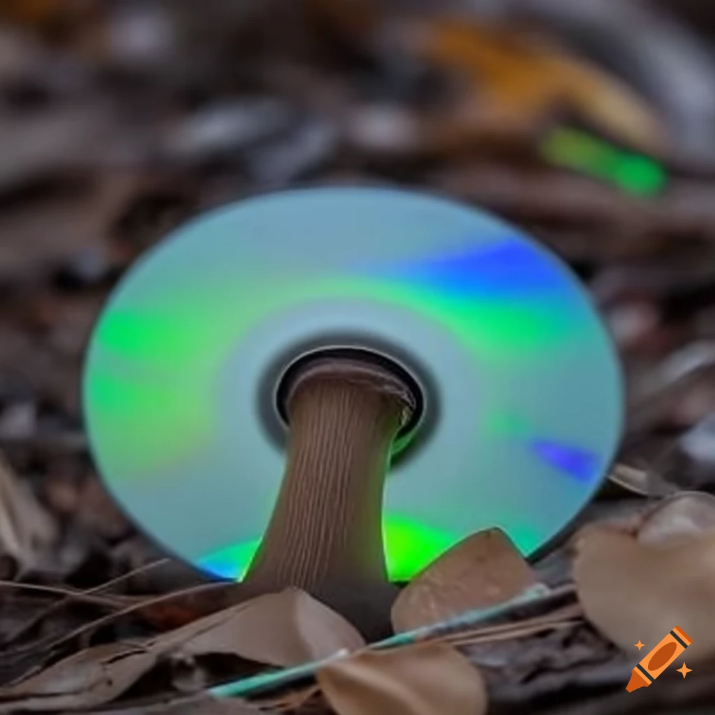 Mushroom made of cd disk on Craiyon