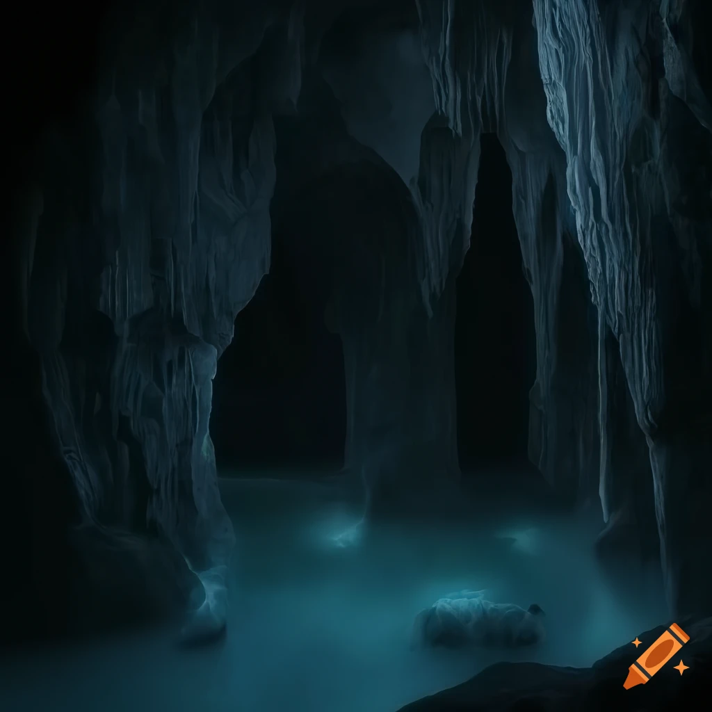 Grotto dark glowing high resolution on Craiyon
