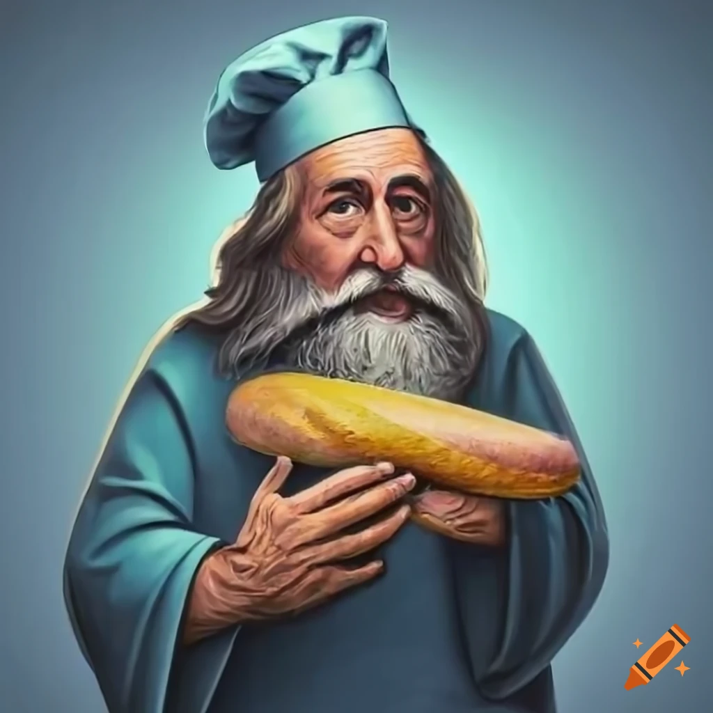 Portrait of a baker wizard wearing a chef wizard hat, middle aged man ...