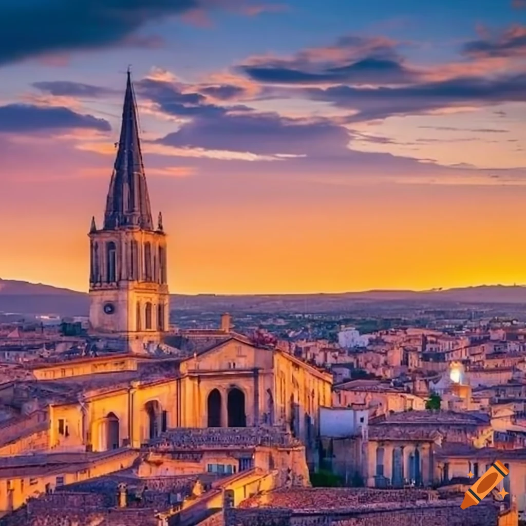 Aix-en-provence skyline spectacular sunset