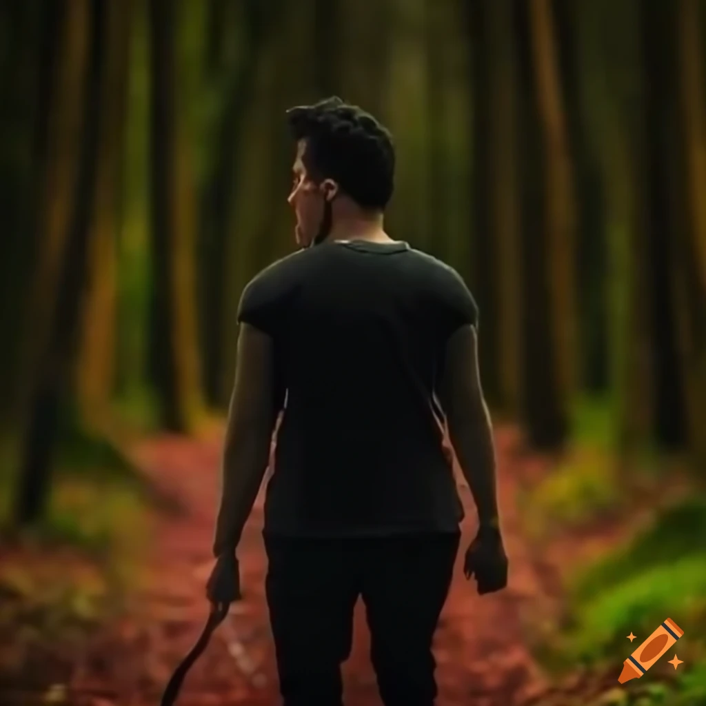Markiplier walking away from camera on Craiyon