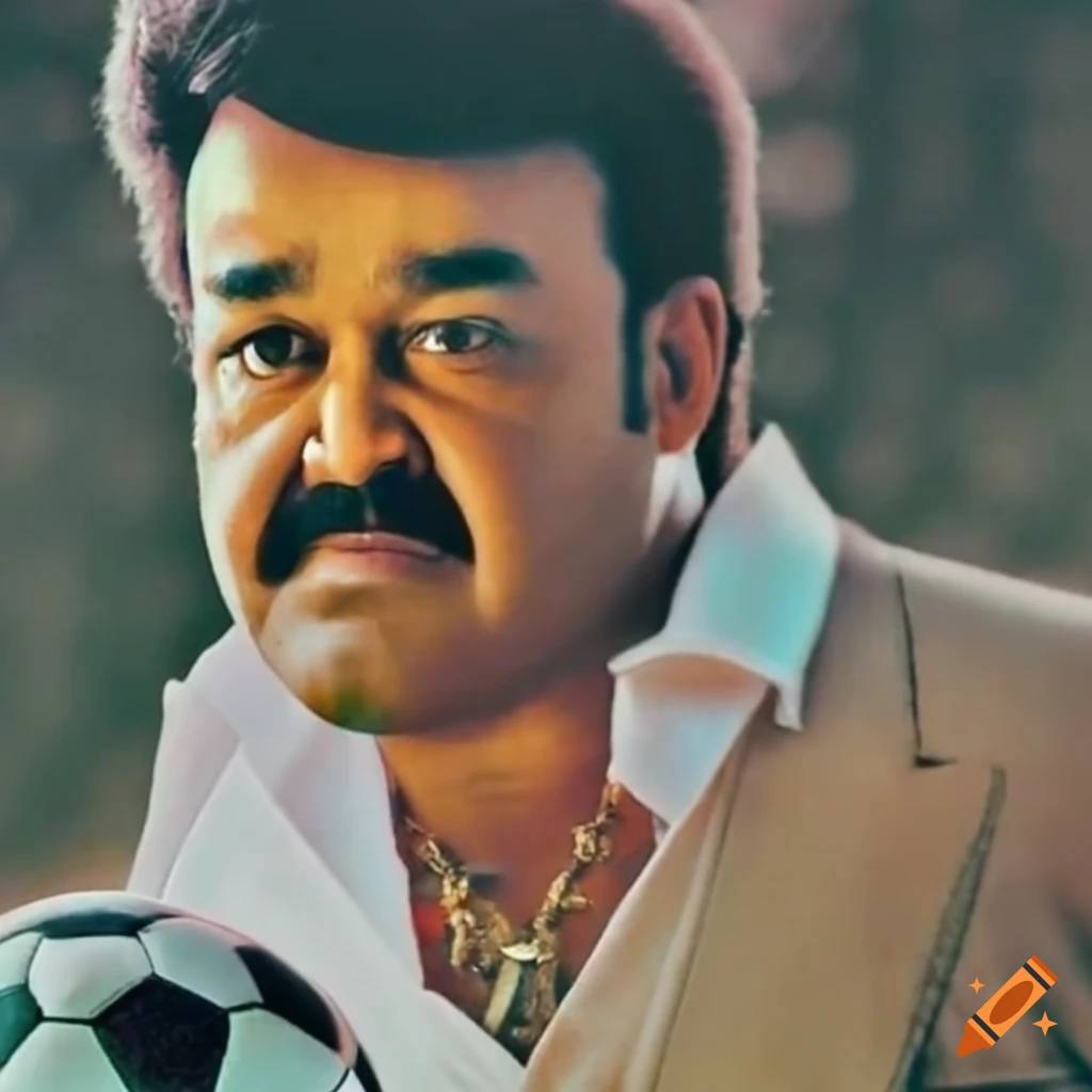 Mohanlal in football on Craiyon