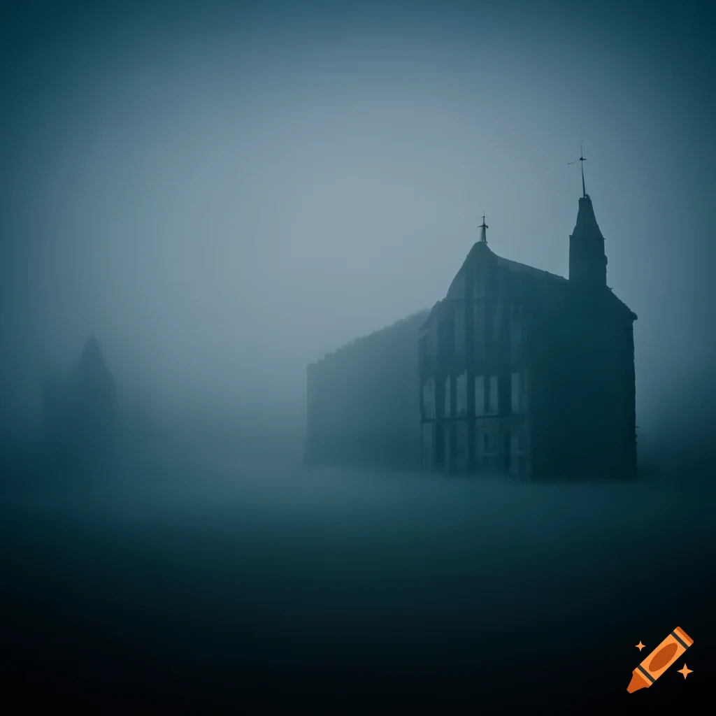 A mysterious fog covering an iconic industrial building on Craiyon