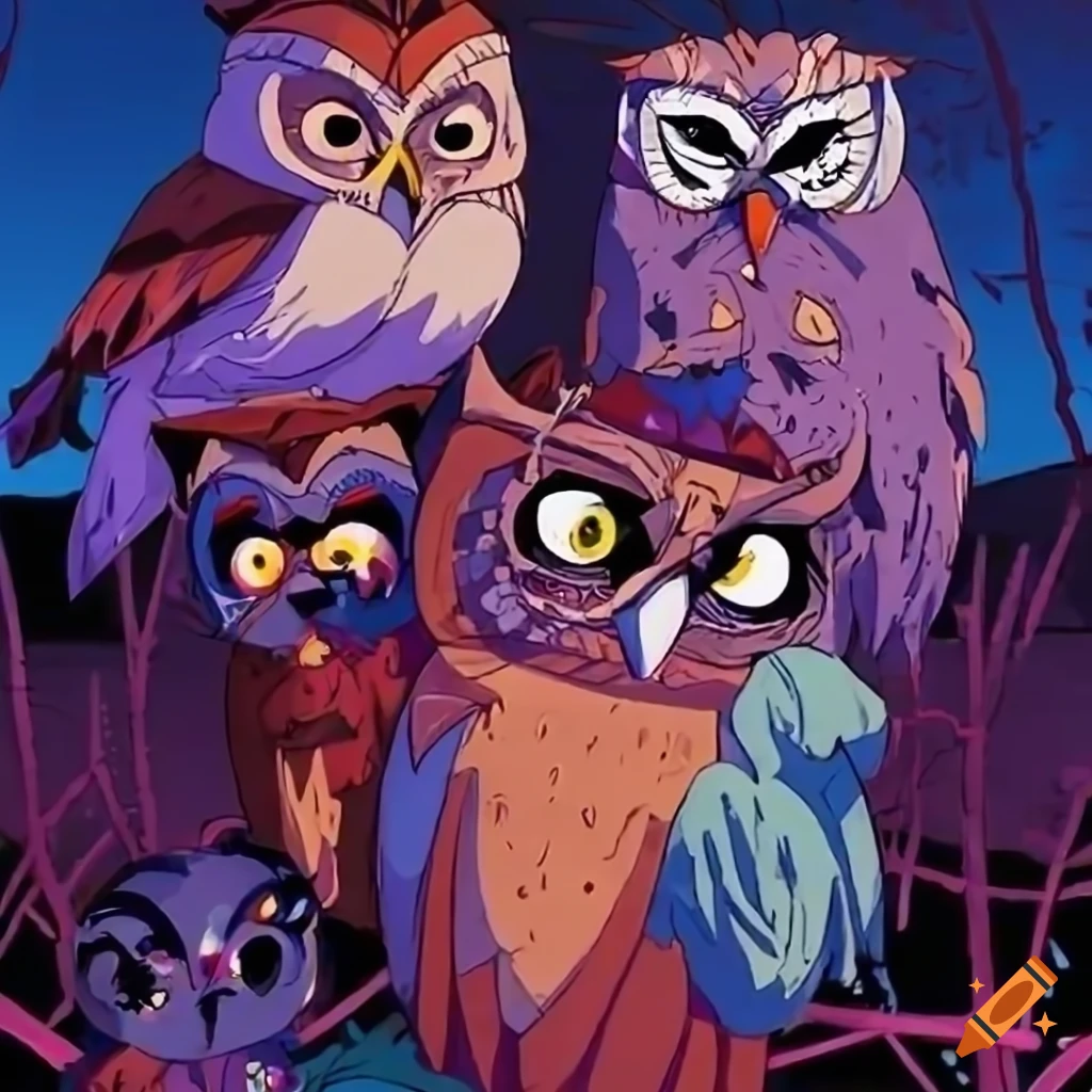 Retro Owl Cartoon