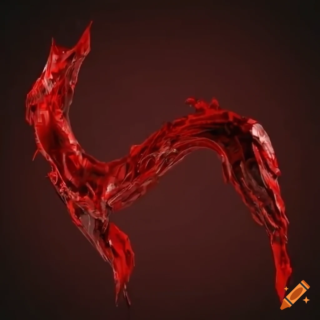 Red flowing biomass from prototype game series, realistic, 2k, precise ...