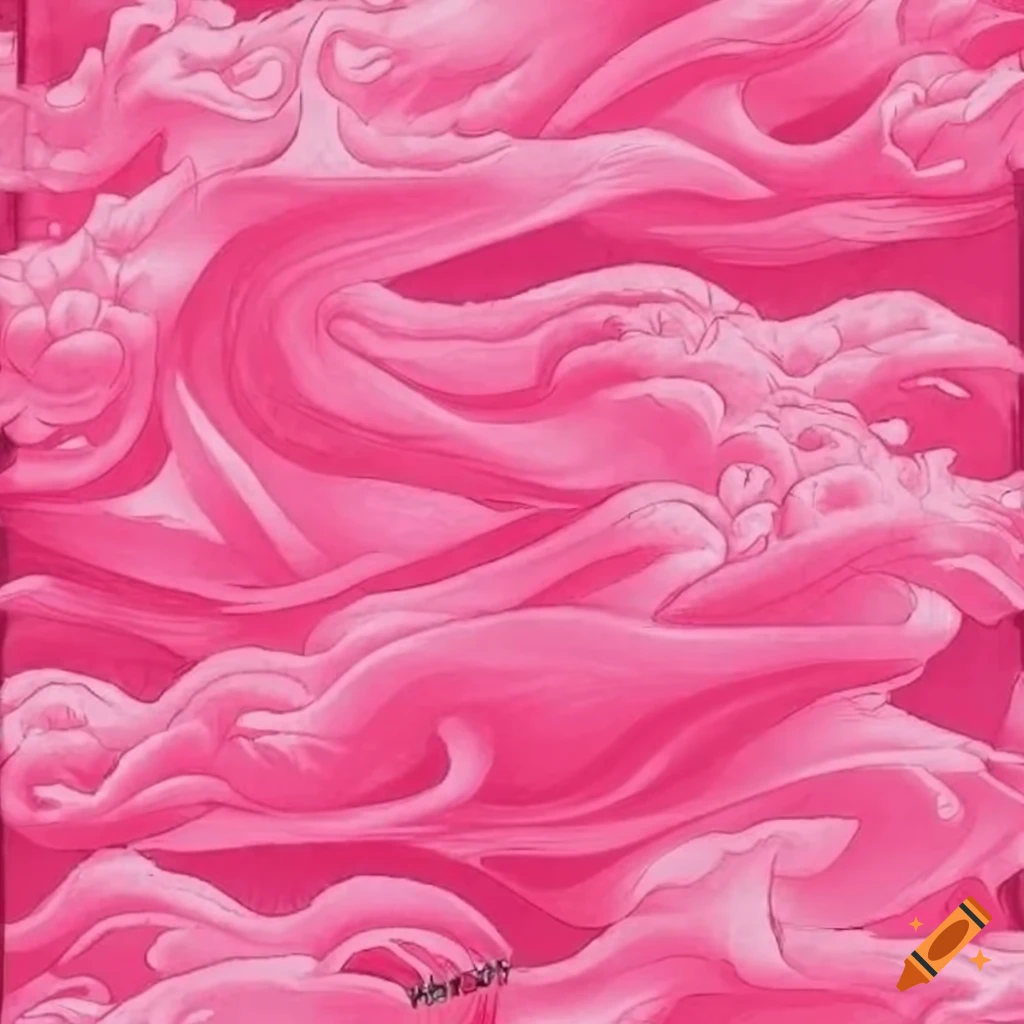 Pink blank comic book panels inspired by art nouveau, awaiting ...