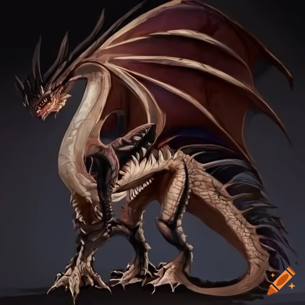 Unique full body dragon concept designs, side view on Craiyon