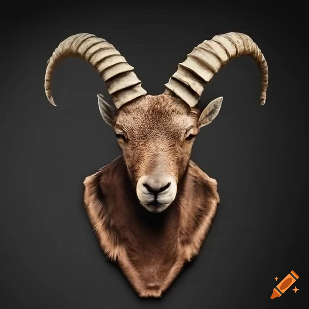 Thriller book cover: ibex mounted on wall on Craiyon