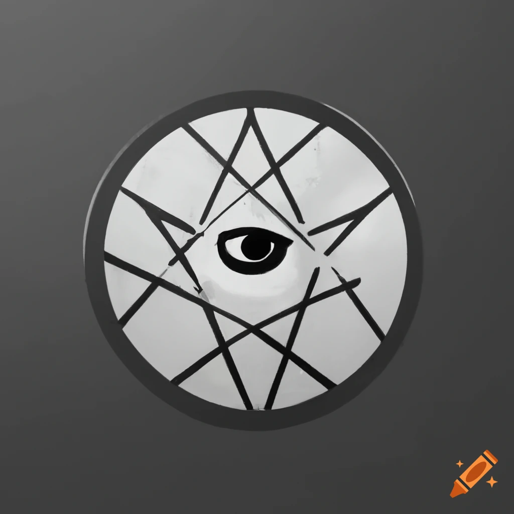 8 pointed star octagram enneagram with a sketched eye in the middle ...