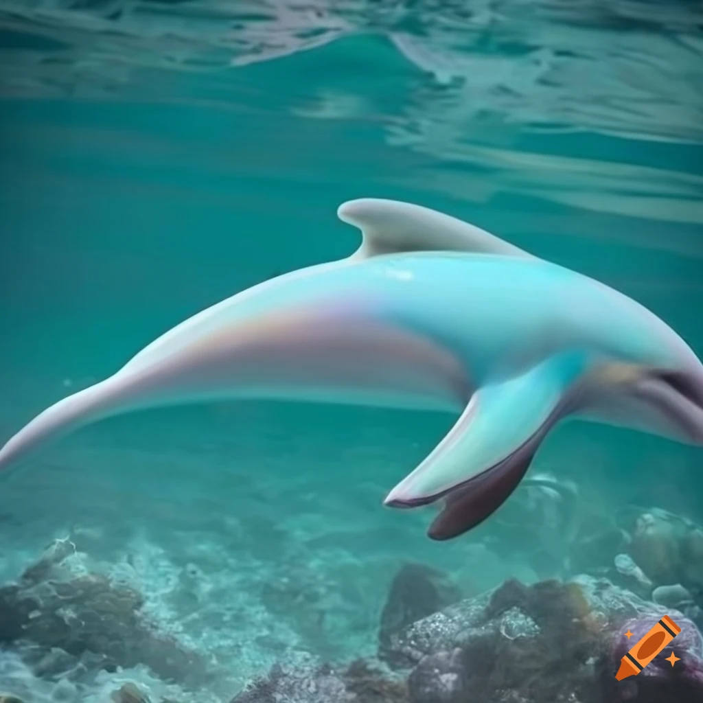 Dolphin tail pearlescent light turquoise color with a white underbelly ...