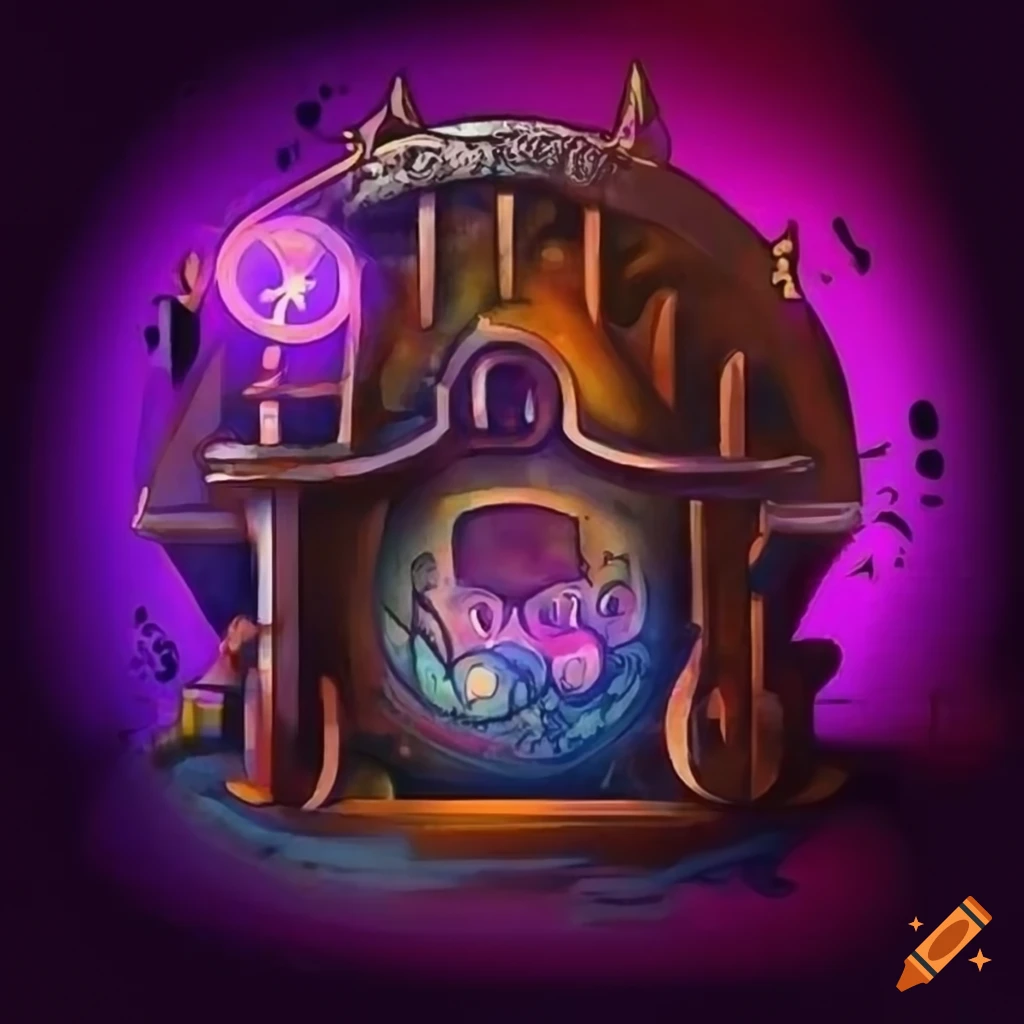 A logo representing an alchemist's shop in the modern age on Craiyon