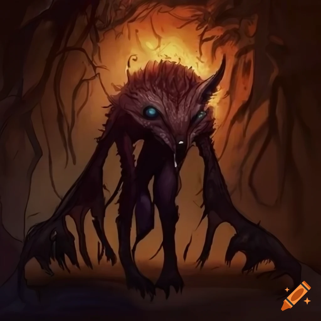 Eldritch fox-like creature with too many eyes on Craiyon