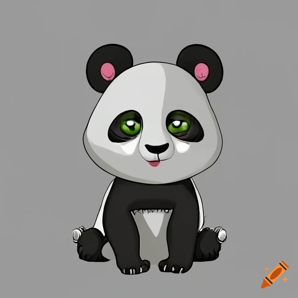 Cartoon panda with four eyes