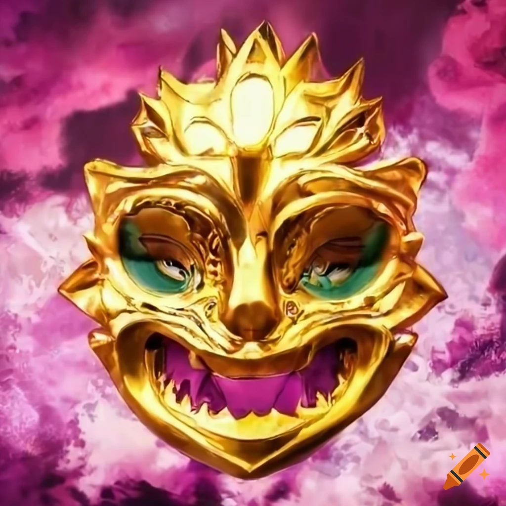 Maya mask of shaka-sama from récord of ragnarok manga, made of gold and ...