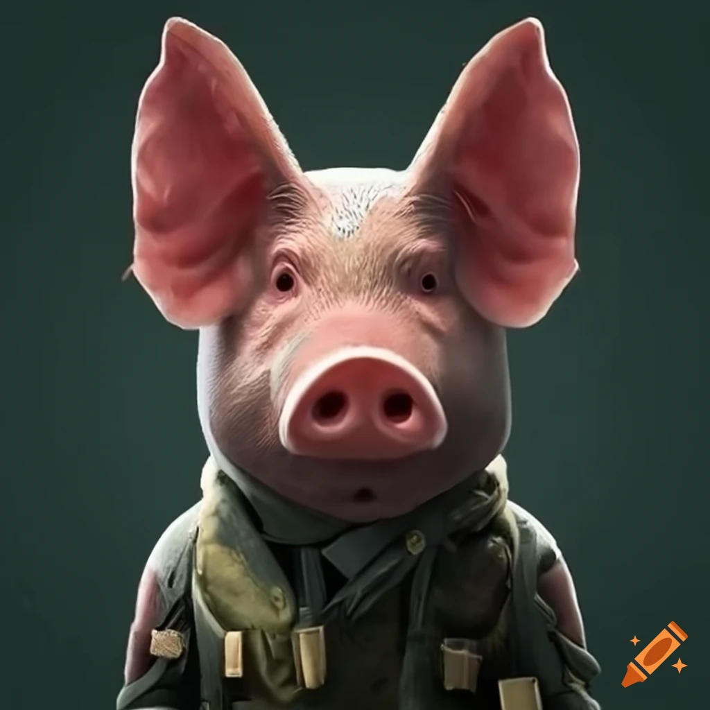 Army pig on Craiyon