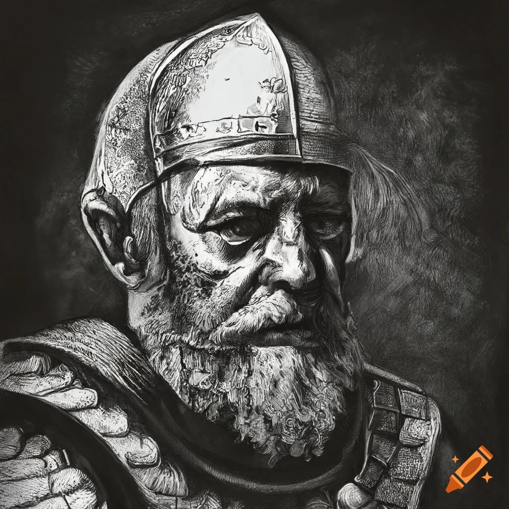 A medieval military general portrait, fantasy, dungeons & dragons ...