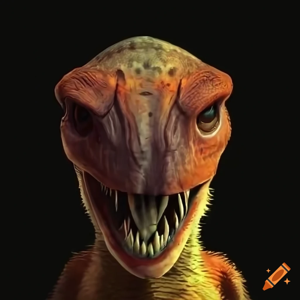A scary utahraptor face-on