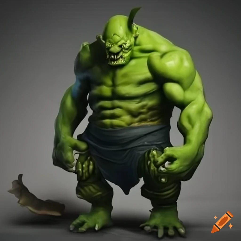 Huge green ogre on Craiyon