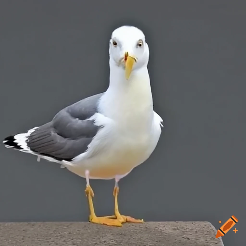 Police mugshot of a seagull on Craiyon