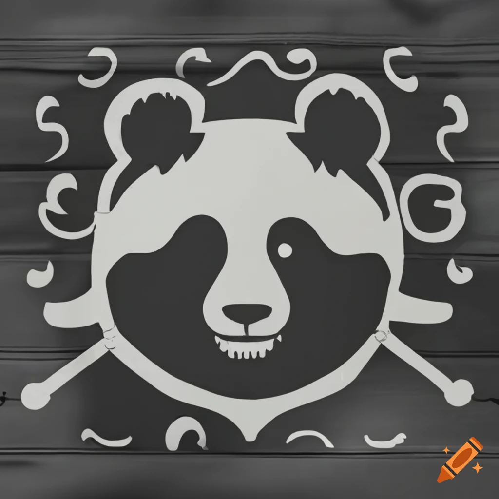 A panda pirate flag inspired by anime 'one piece'