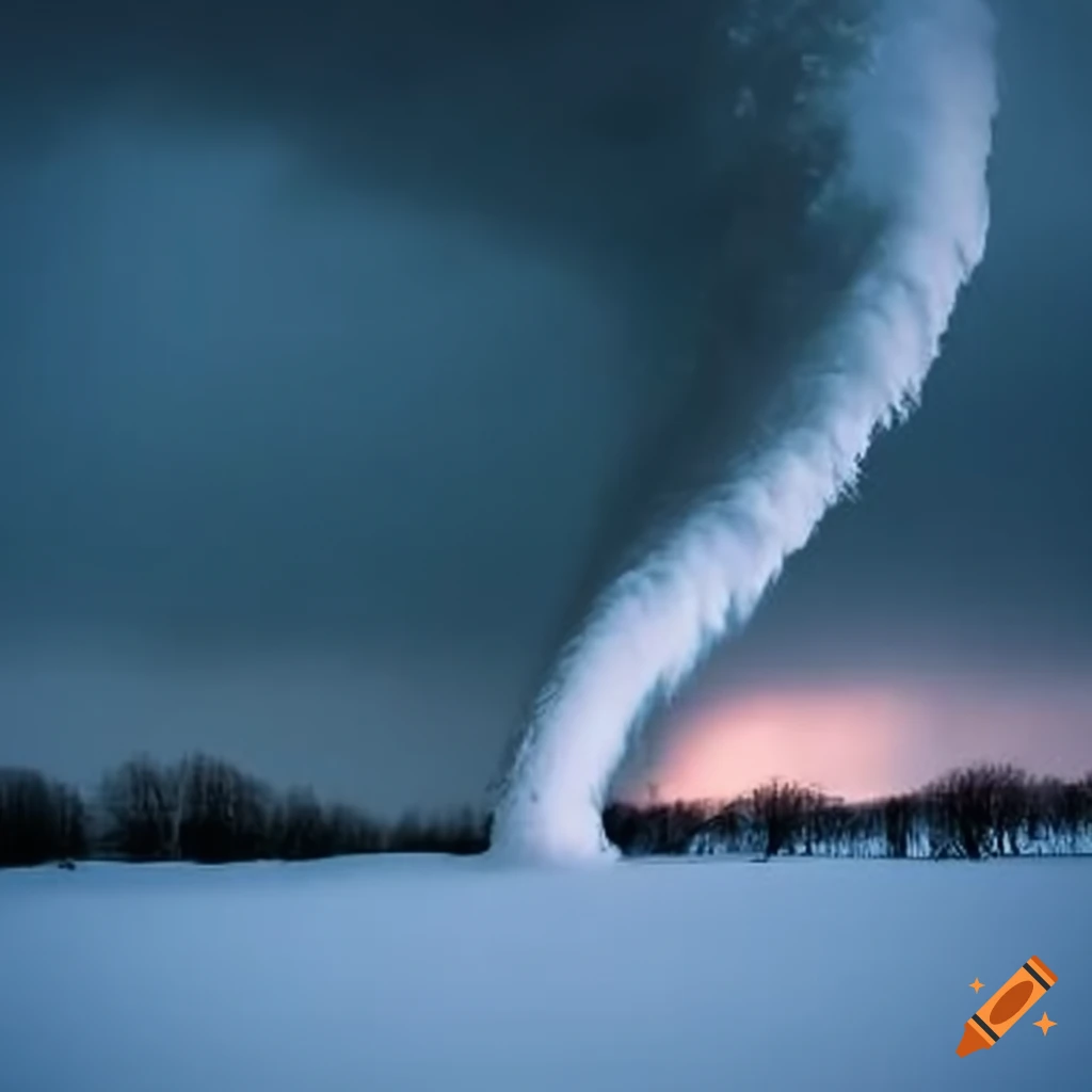 Snow tornado on Craiyon