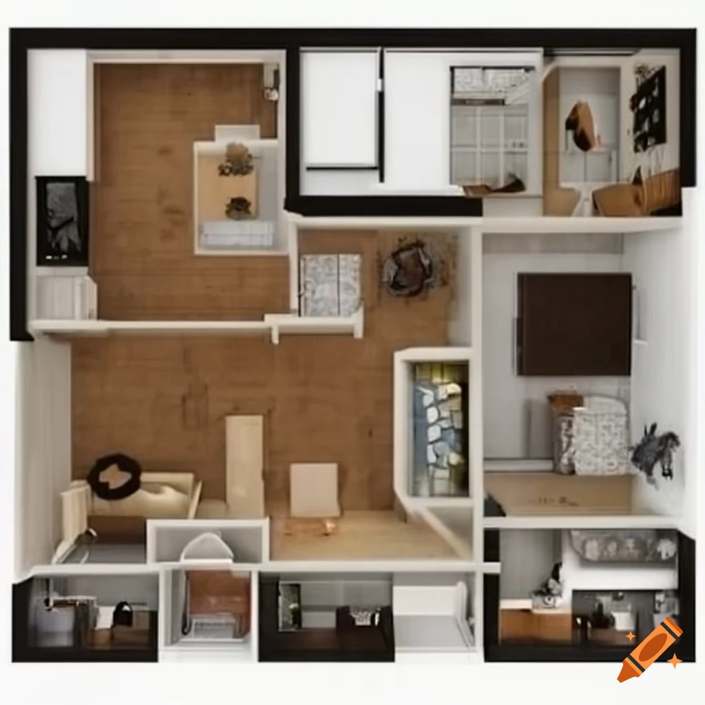 A simple 2d floor plan with labeled rooms
