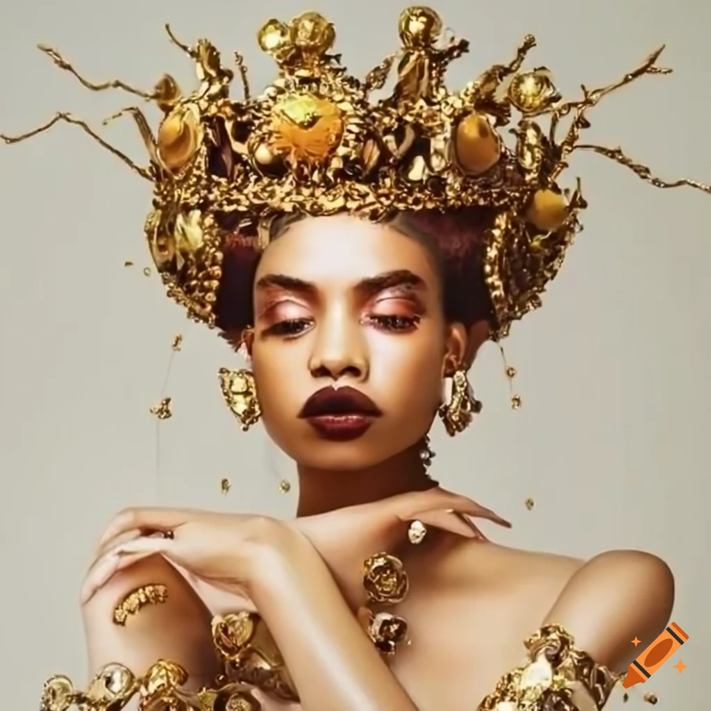 The outspoken yam yams the vegetable root in an ornate crown bejeweled ...