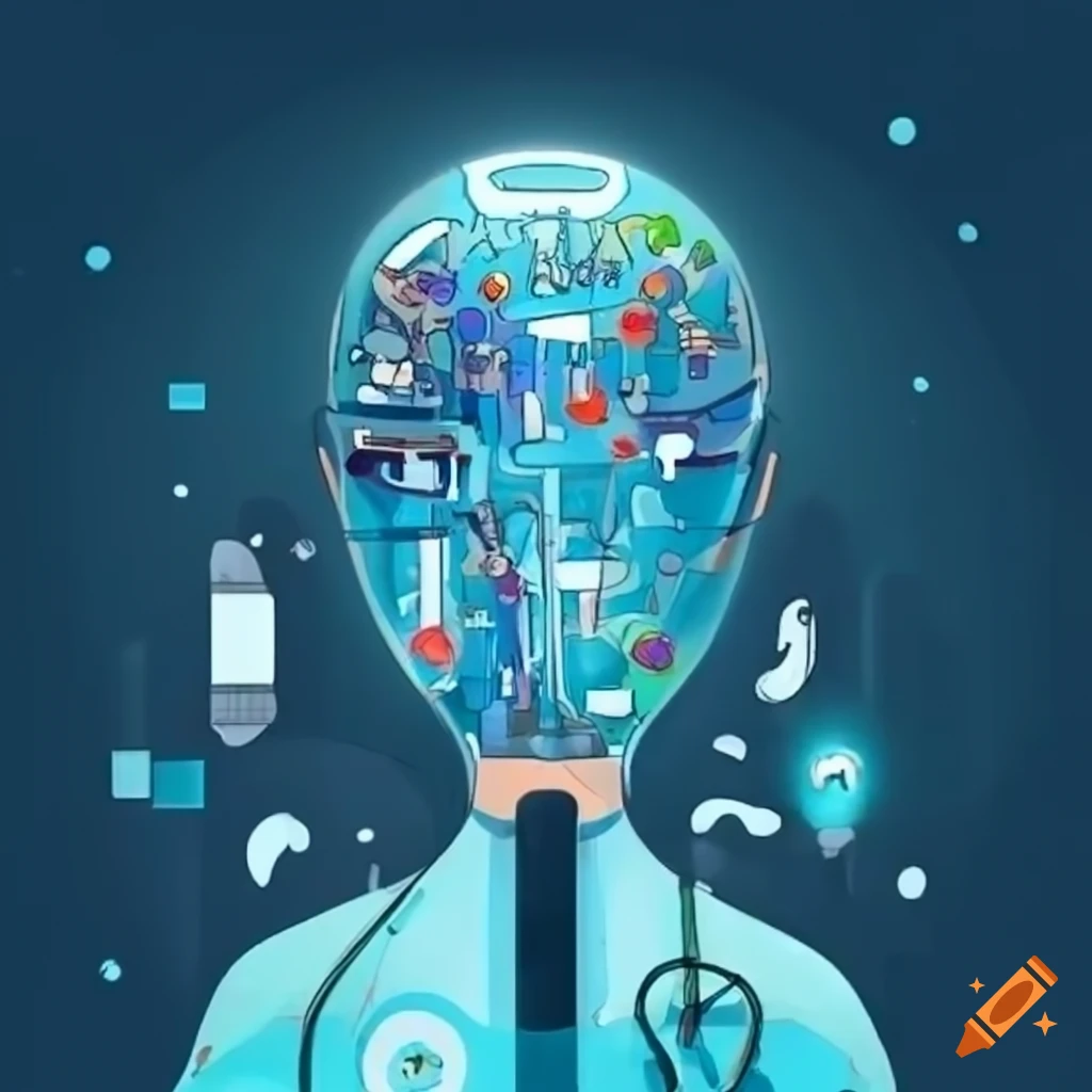 The future of healthcare cartoon on Craiyon