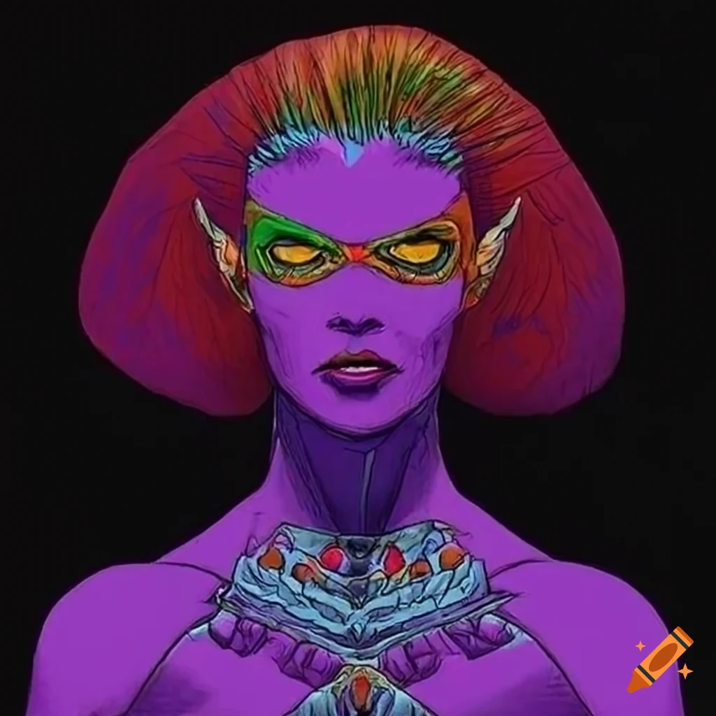 Original winged mutant superhero design in shades of reds, blacks ...