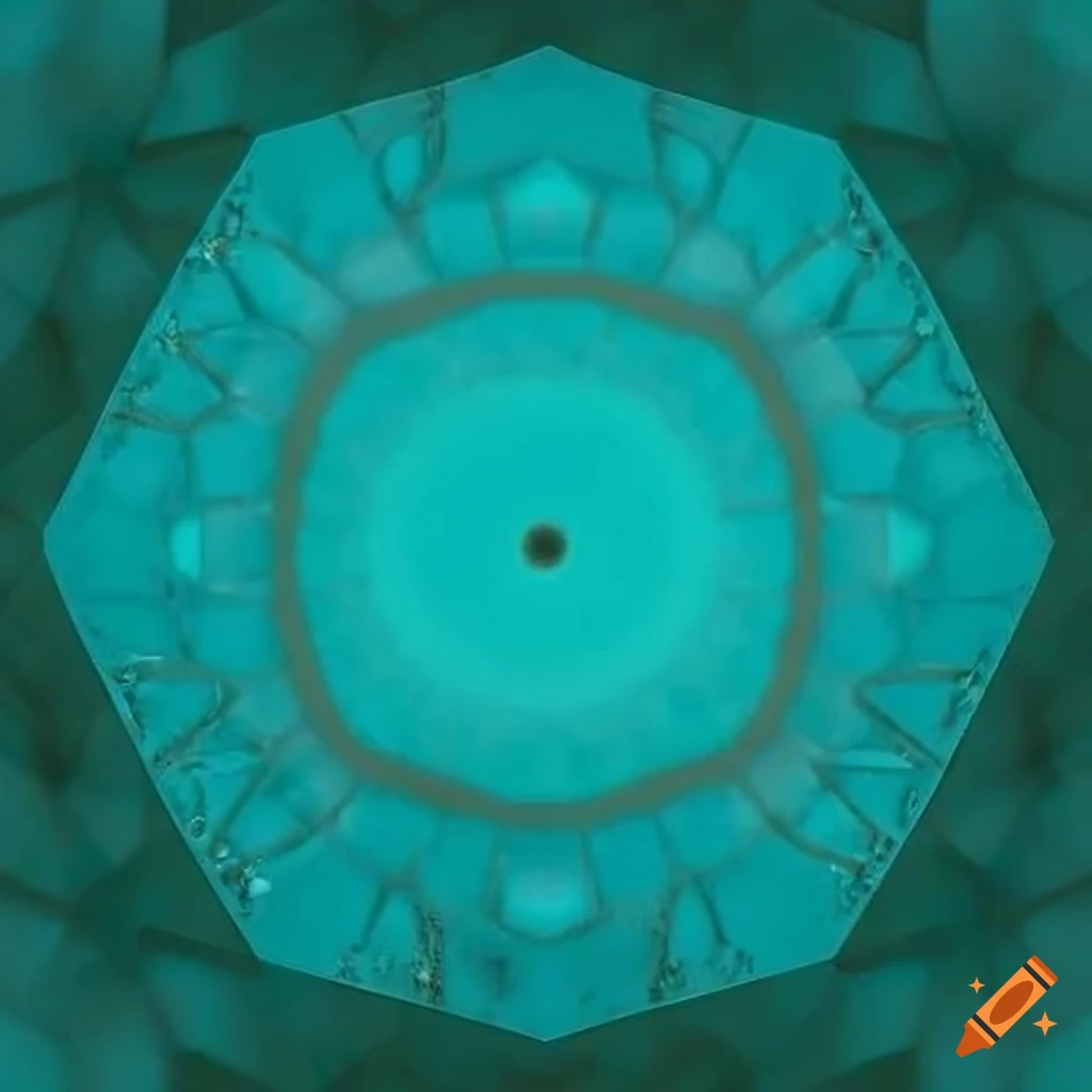 Turquoise hexagon sun on Craiyon