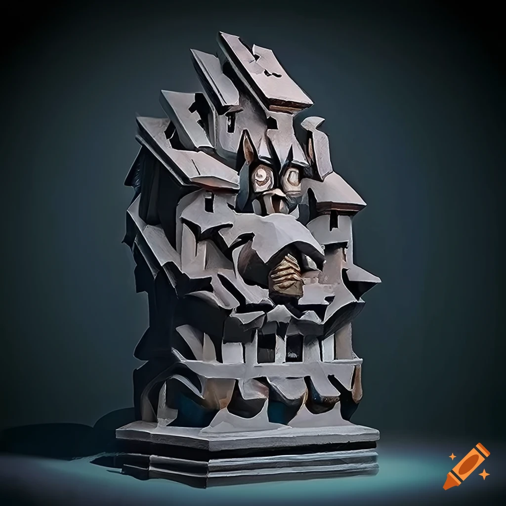 ‘Architectural Stave carving’-Style, Zelda Dungeon Puzzle sculpture ...