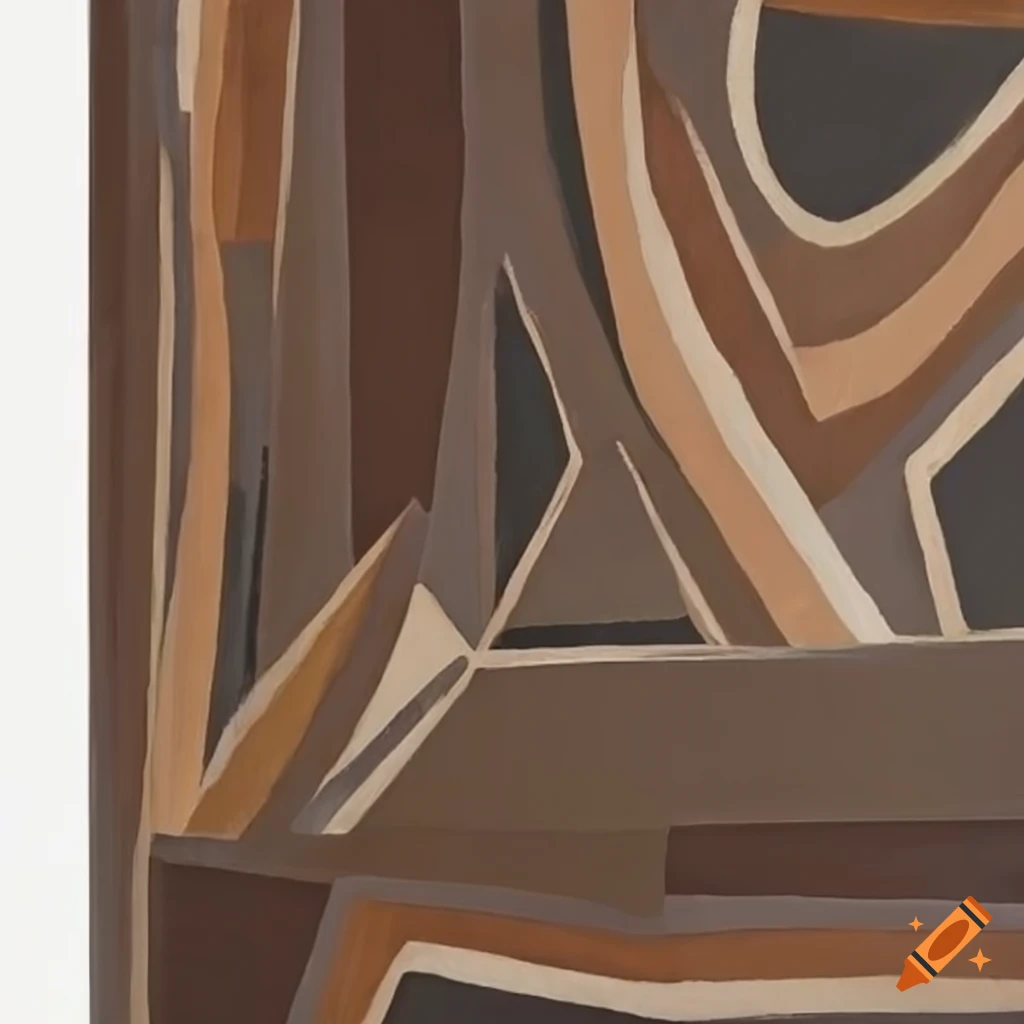 Naturally painted sophisticated geometric art brown