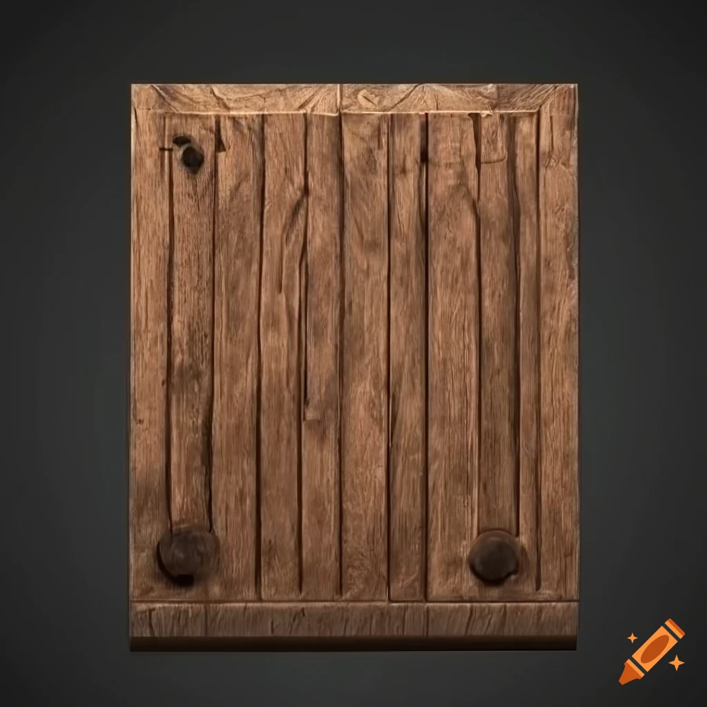 Ui panel texture for game design, medieval wood details, on grey background