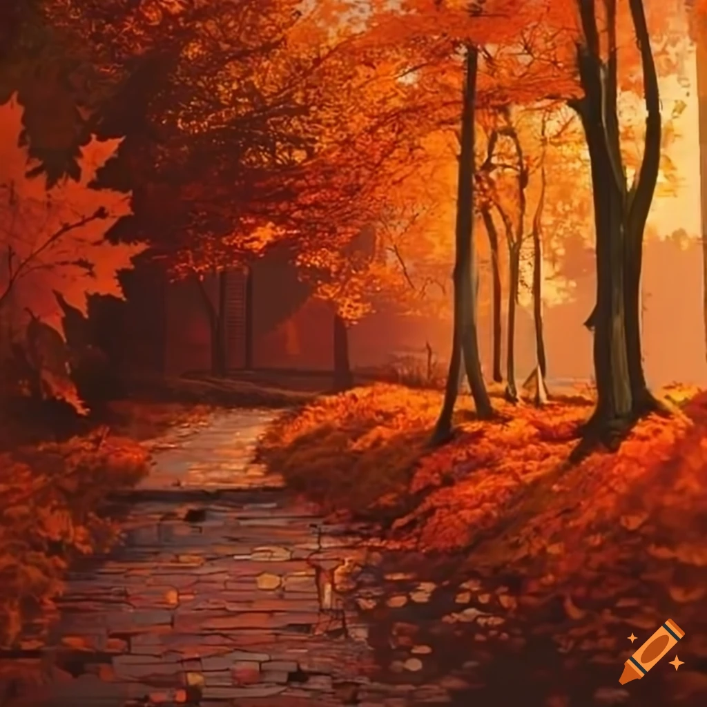 A1- autumn dusk on Craiyon