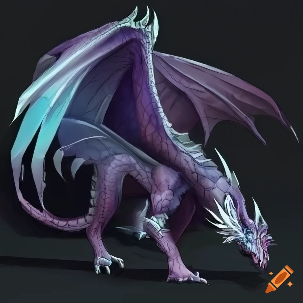 Dragon concept designs, full body with a side view and mild colour on ...