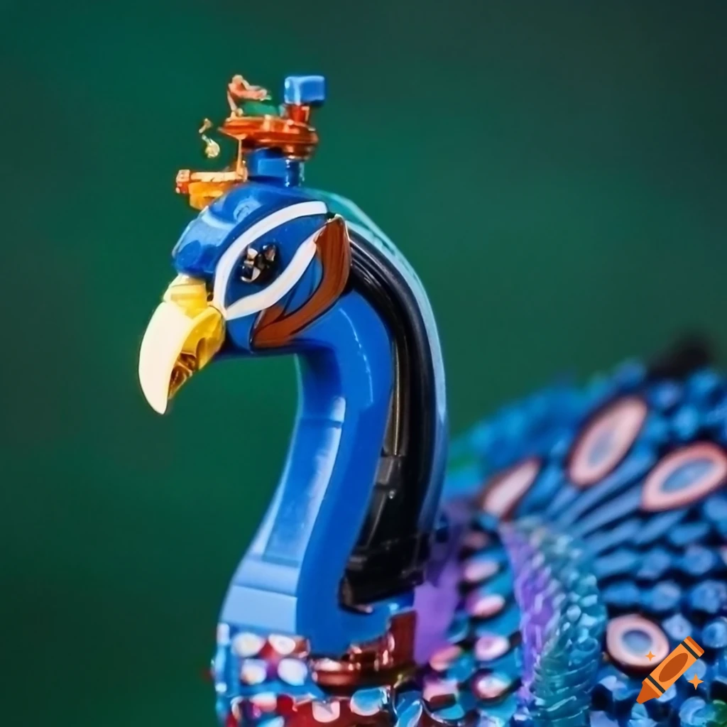 LEGO figure, of a peacock, well defined, product photo with good ...
