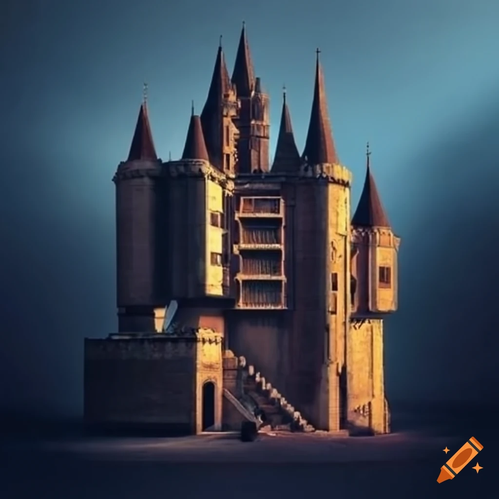 A fairytale castle. brutalist architecture on Craiyon