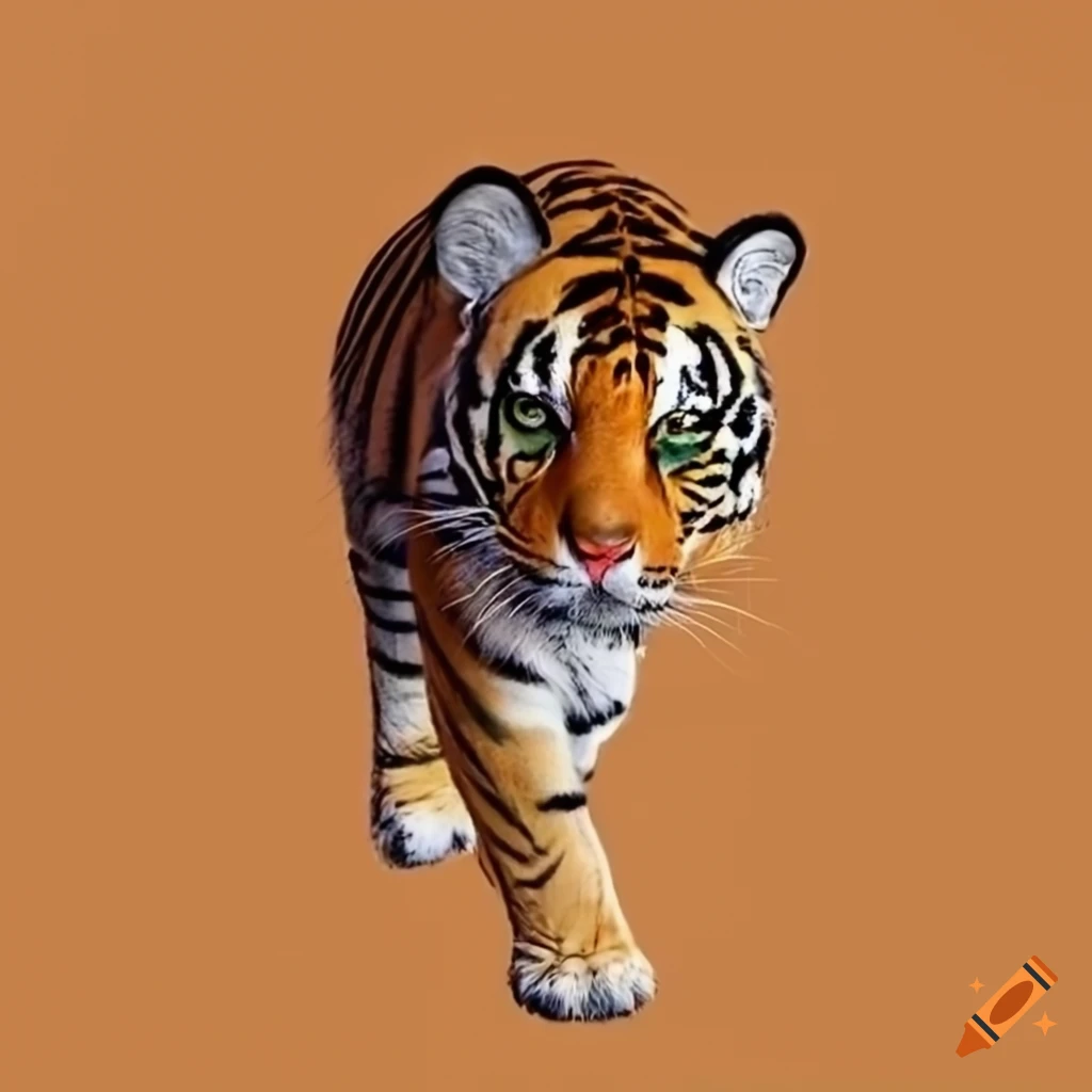 Clud in the form of a tiger, windy, panoramic view, soft natural ...