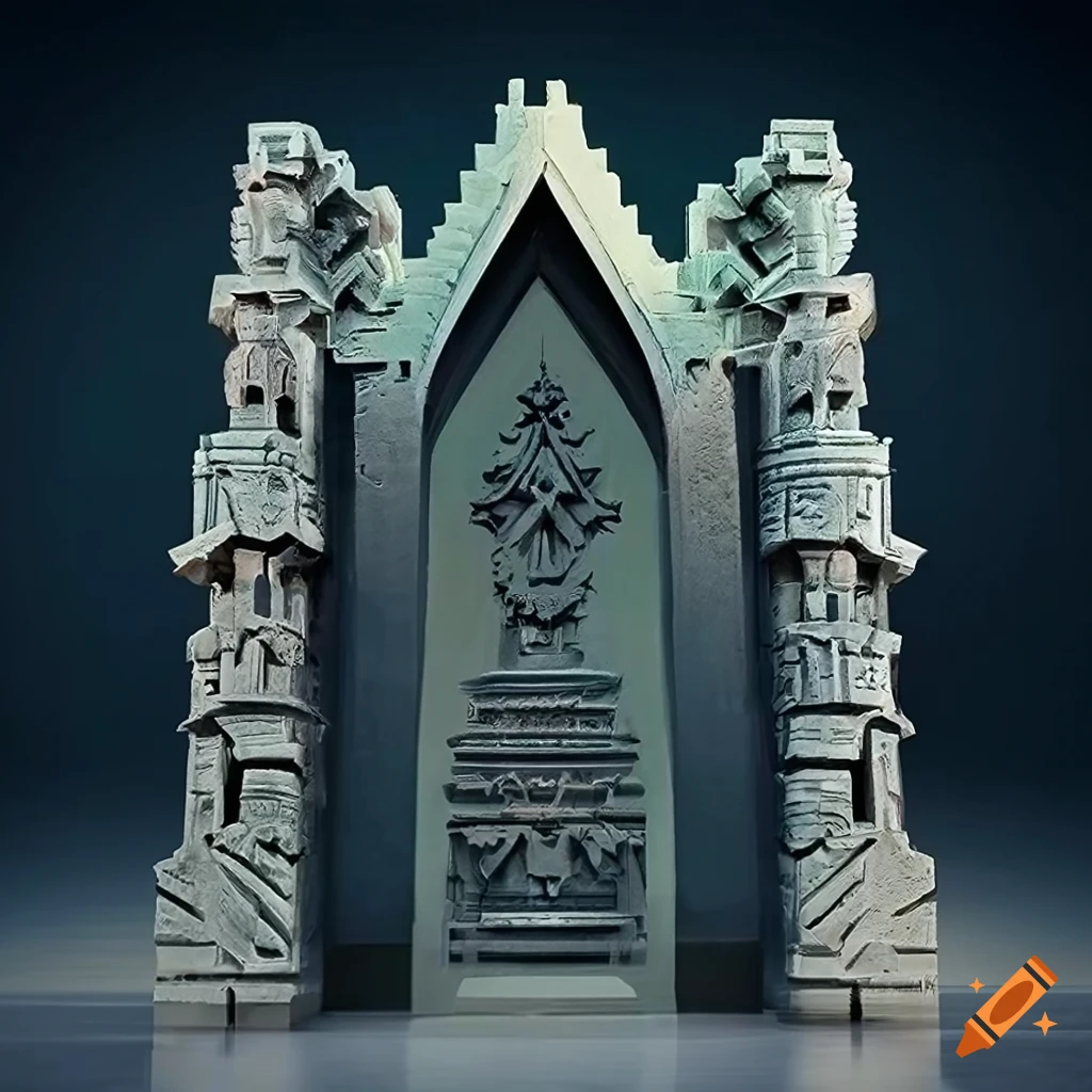 ‘Architectural Stave carving’-Style, Zelda Water Temple sculpture ...
