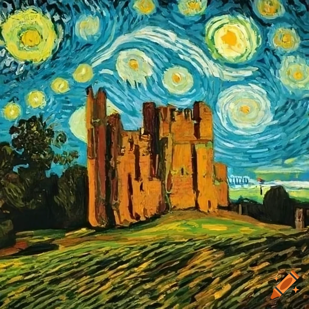 Kenilworth castle in van gogh