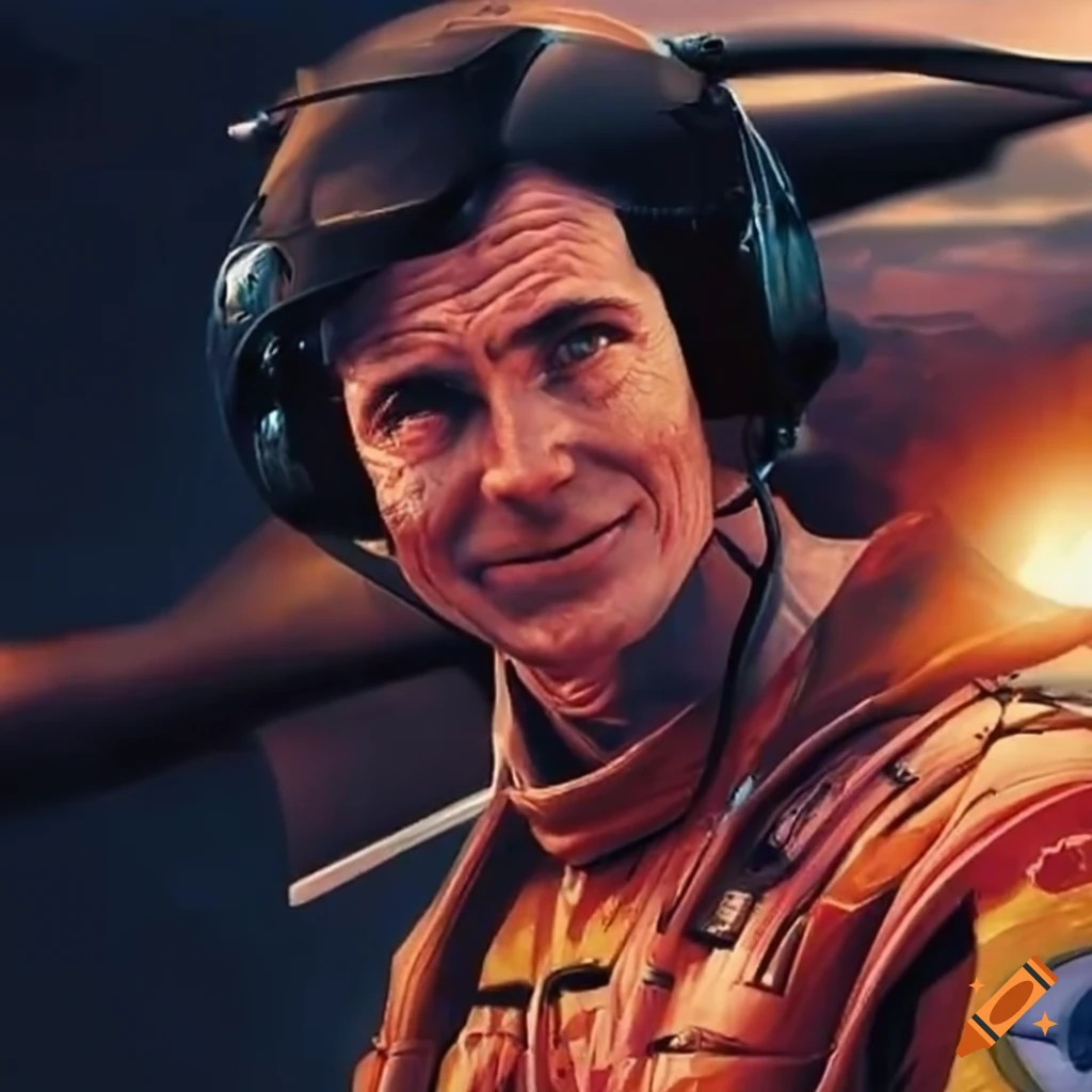 Colin mcrae in a helicopter