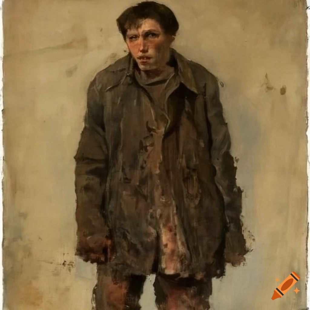 Frank duveneck tattered dirty clothing man