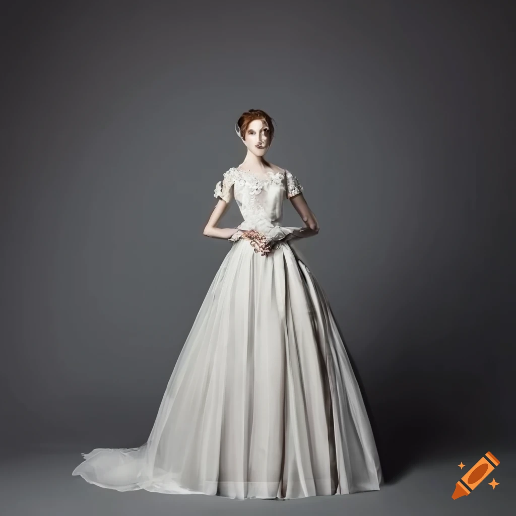 A wedding dress in the style of traditional dior gown on Craiyon