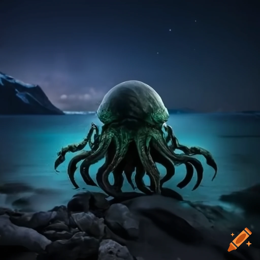 Antarctica cthulhu dark glowing high resolution