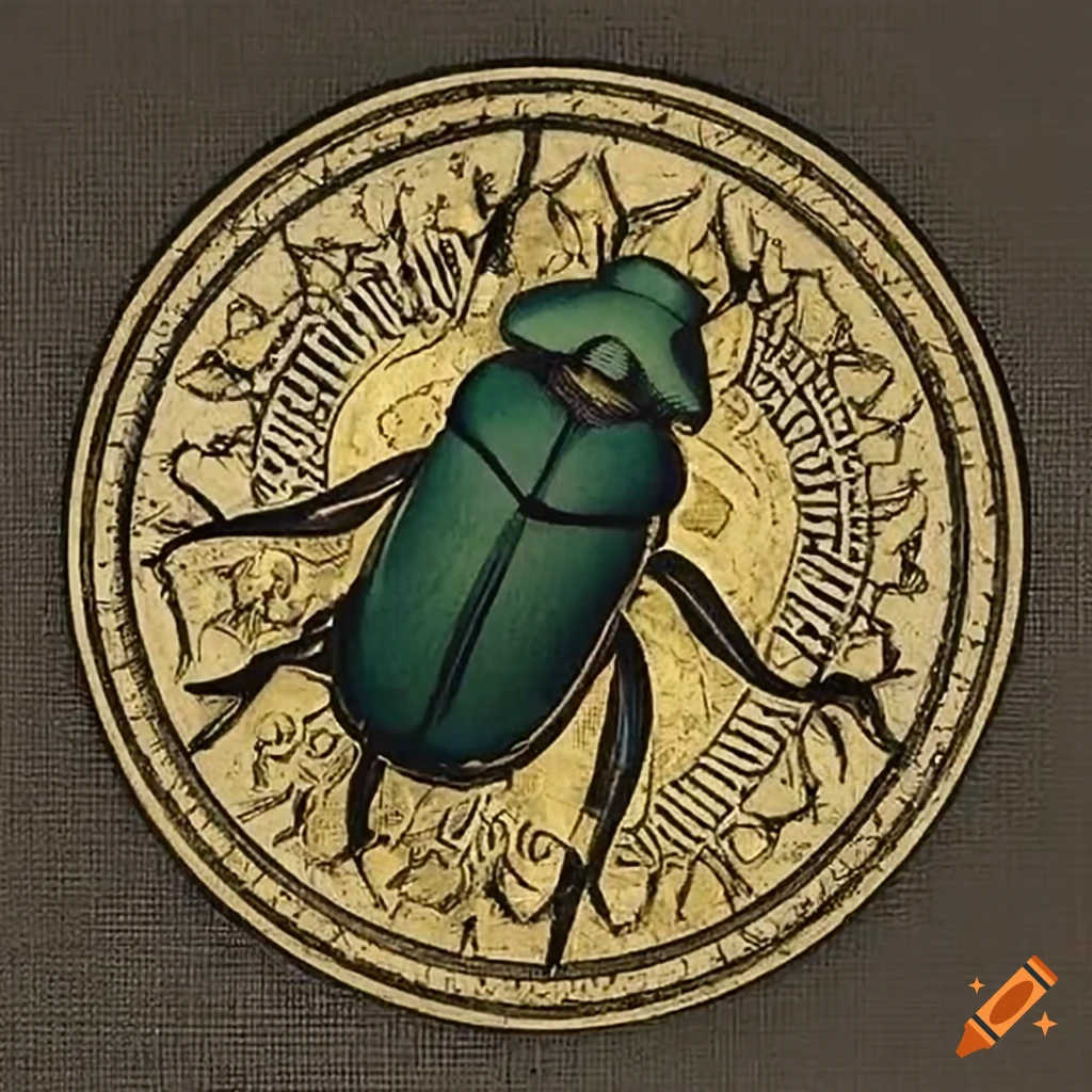 Scarab_beetle_hans_holbein_gu stave_dore - style japanese ukiyo woodcut ...