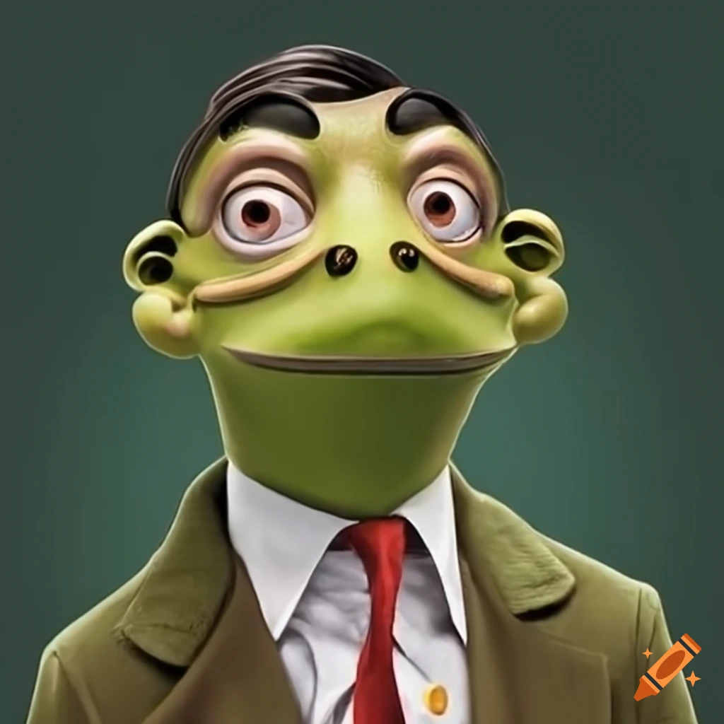Mr bean as a frog