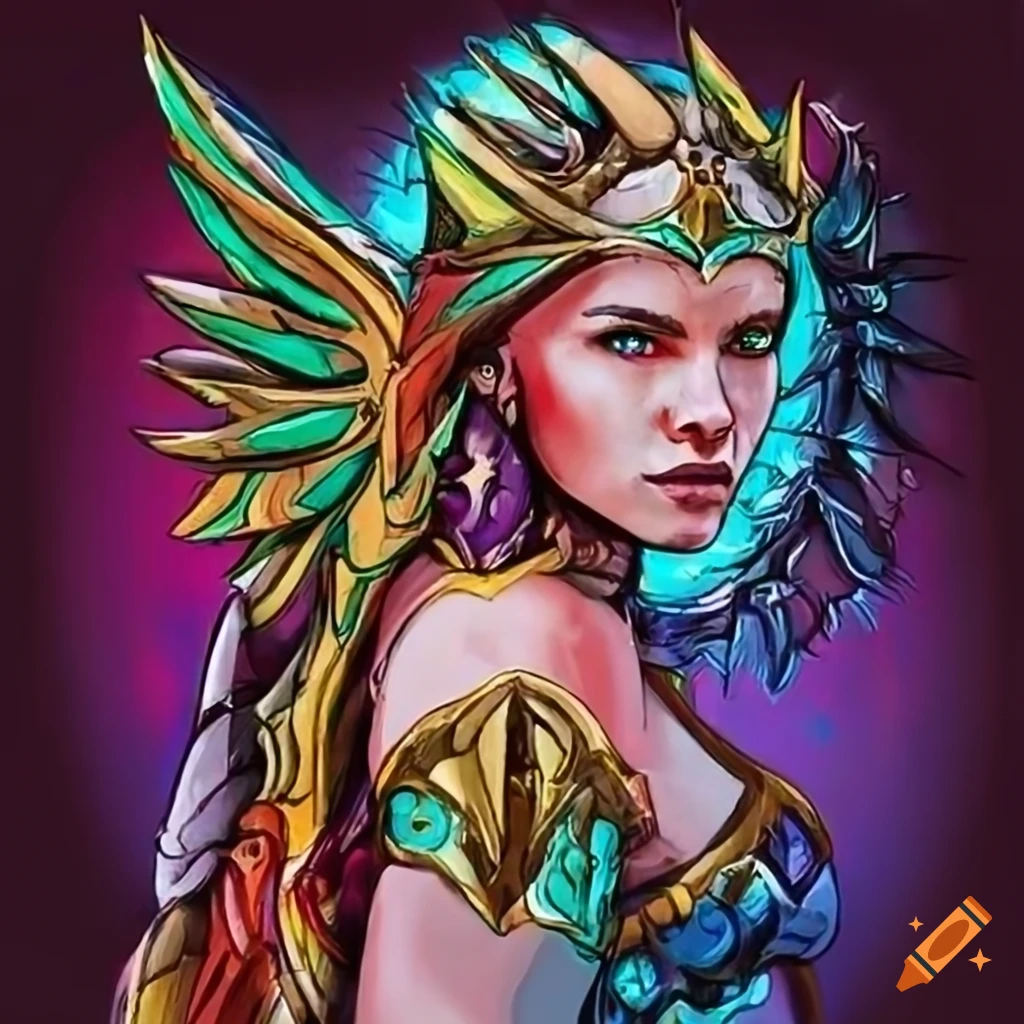Valkyrie with wolf on Craiyon