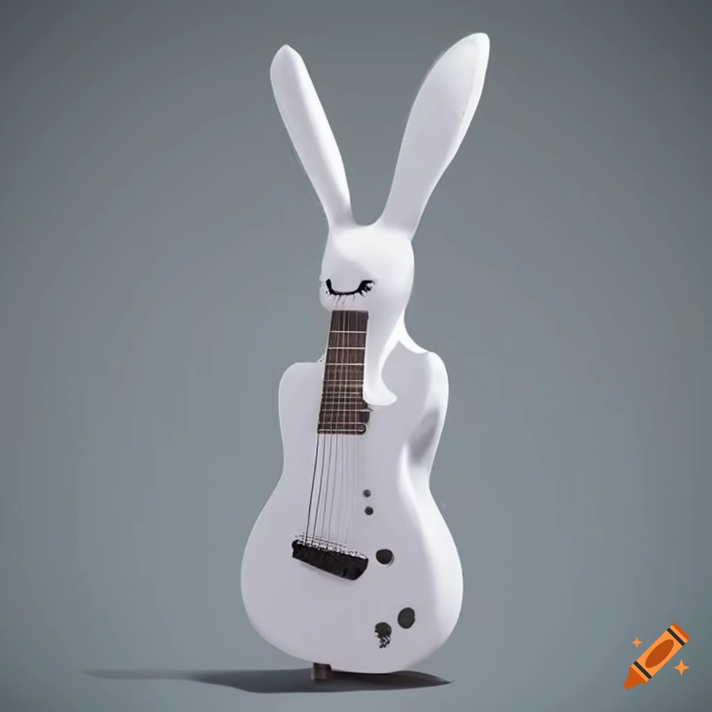 White rabbit shaped guitar